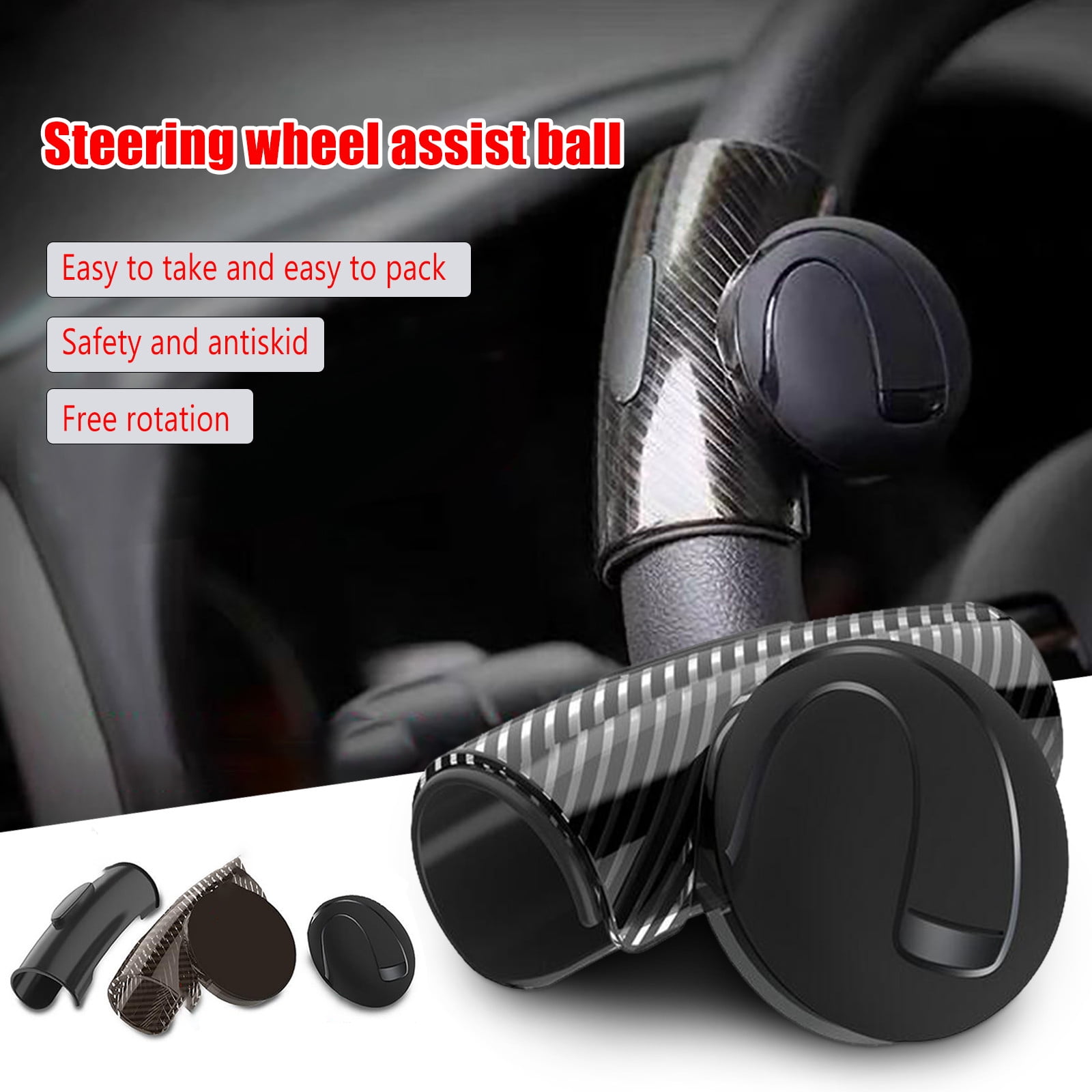 LARUYEKO Steering Wheel Rotation Knob-Universal 360 Degree Car Suicide ...