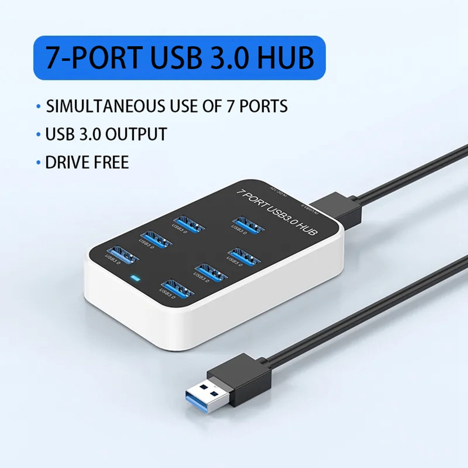 LARUYEKO USB3. 0 7 Port HUB Computer Extended Dock Collector USB Disk ...