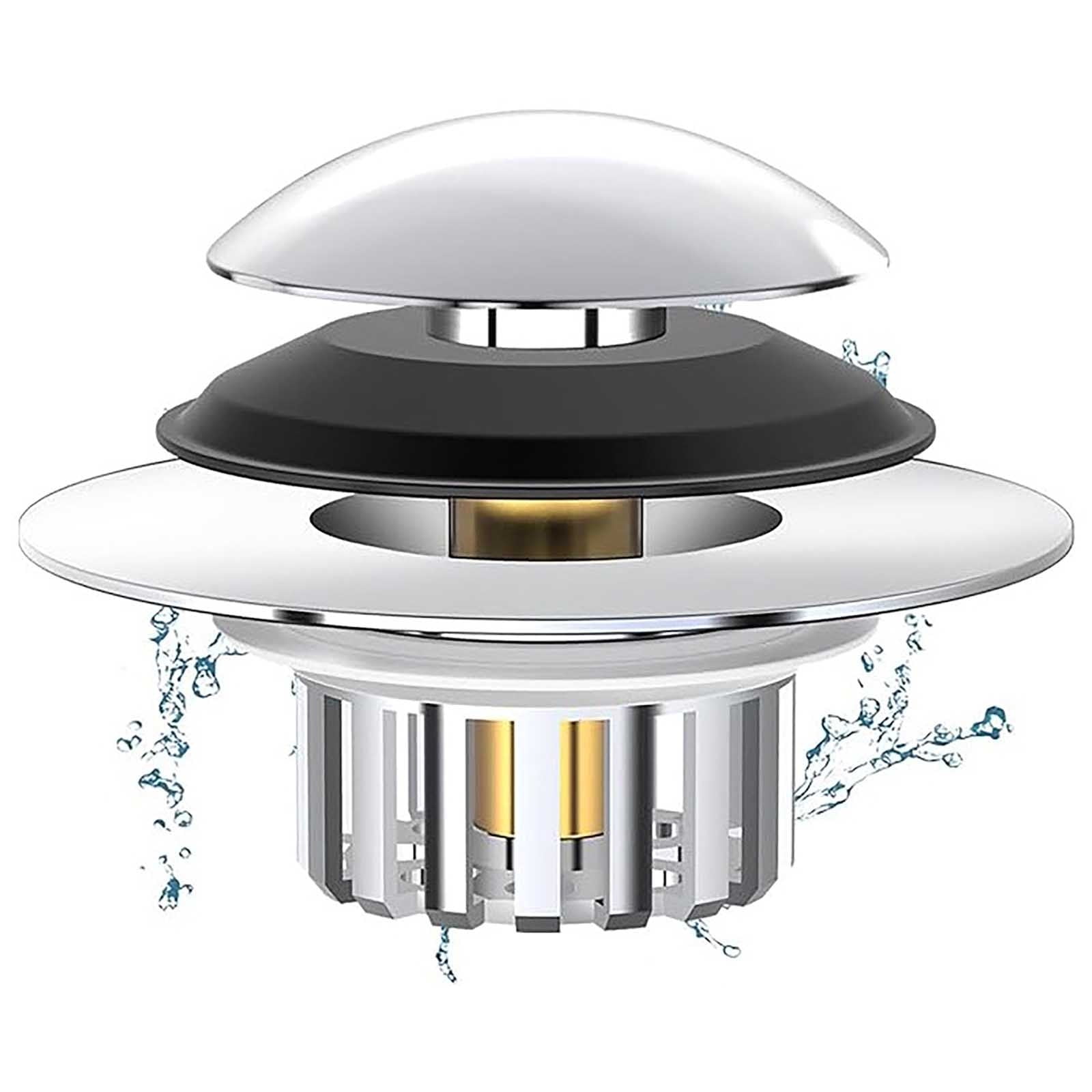 LARUYEKO Universal Bathtub Push Button Spring Drain Stopper Accessory ...