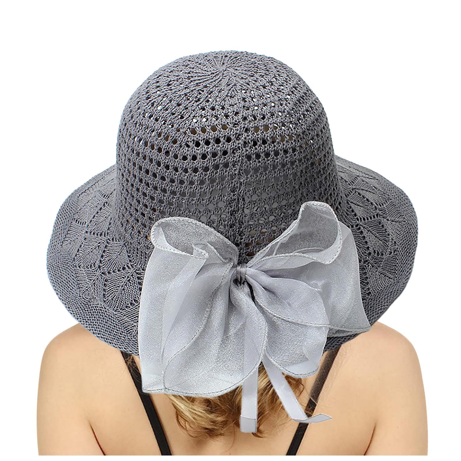 LARUYEKO Womens Summer Dress Hat Wide Leaf Flower Bridal Shower Hat Sun ...