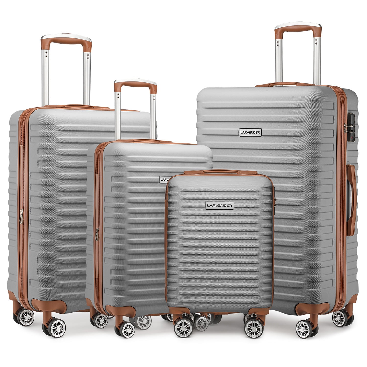 LARVENDER Luggage Sets 4 Piece, Expandable(Only 24"&28") ABS Suitcase ...