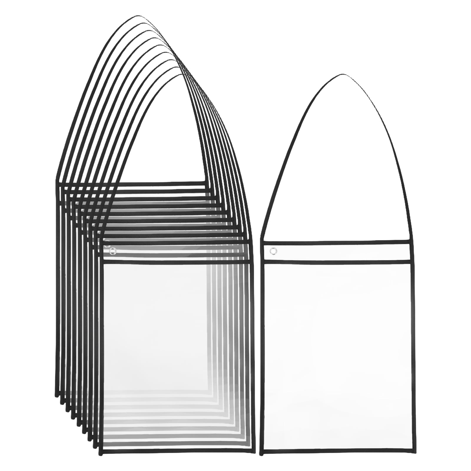 LARVPA 10pcs Hanging Job Ticket Holders Clear Plastic Sleeves Heavy ...