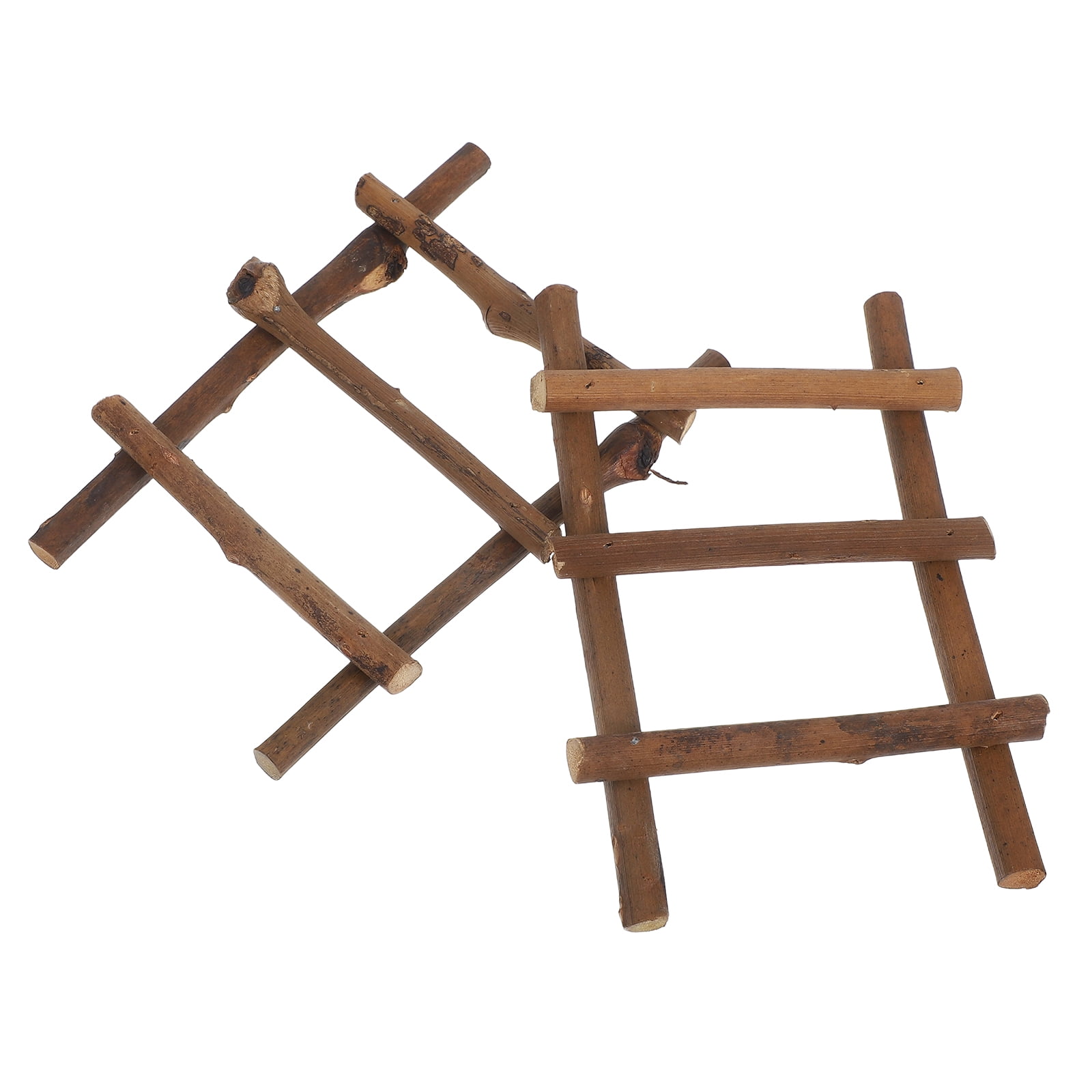 LARVPA 2pcs Miniature Rattan Ladder Model Miniature Scene Props Garden ...
