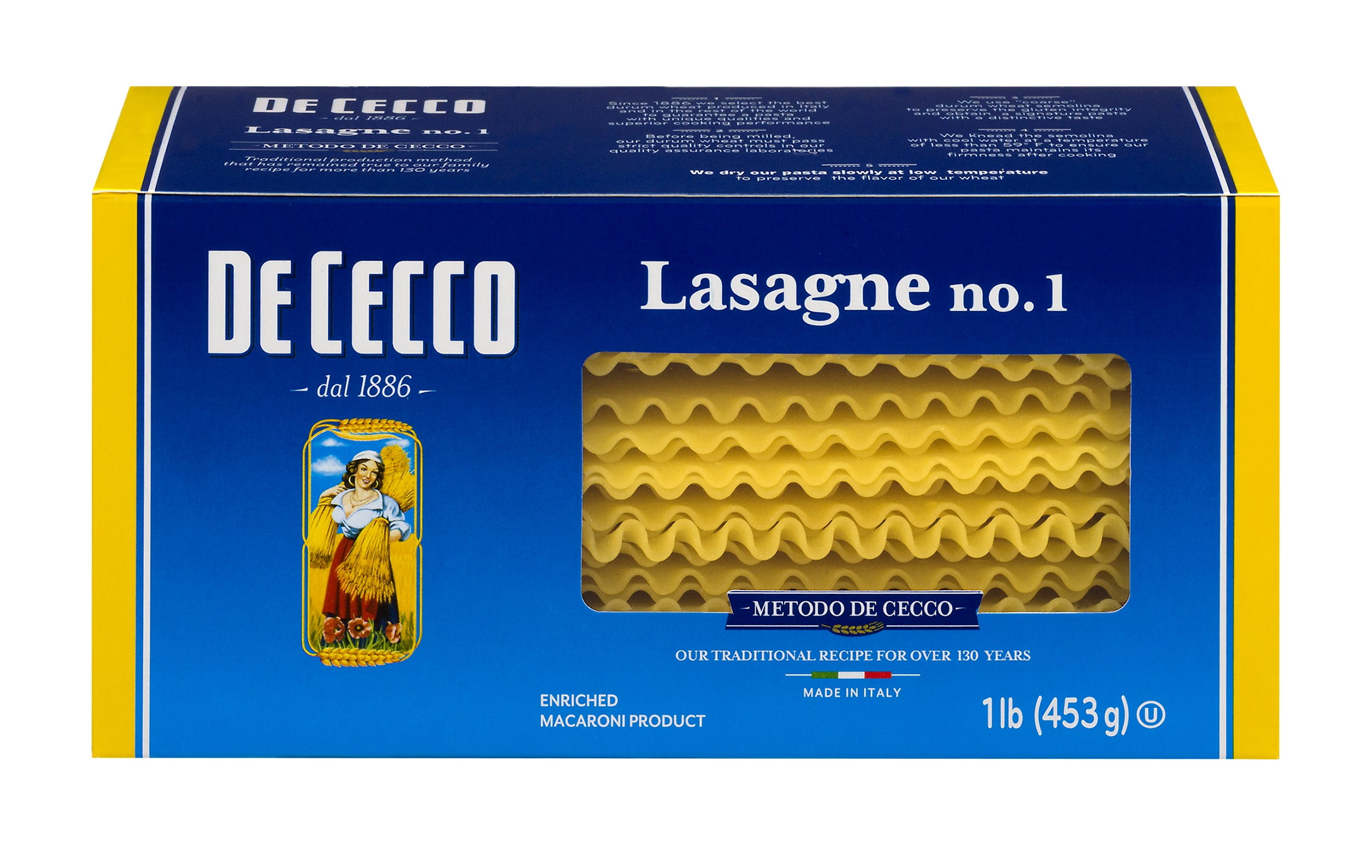 De Cecco Italian Cooking Lasagna Pasta, 1 lb. - Walmart.com