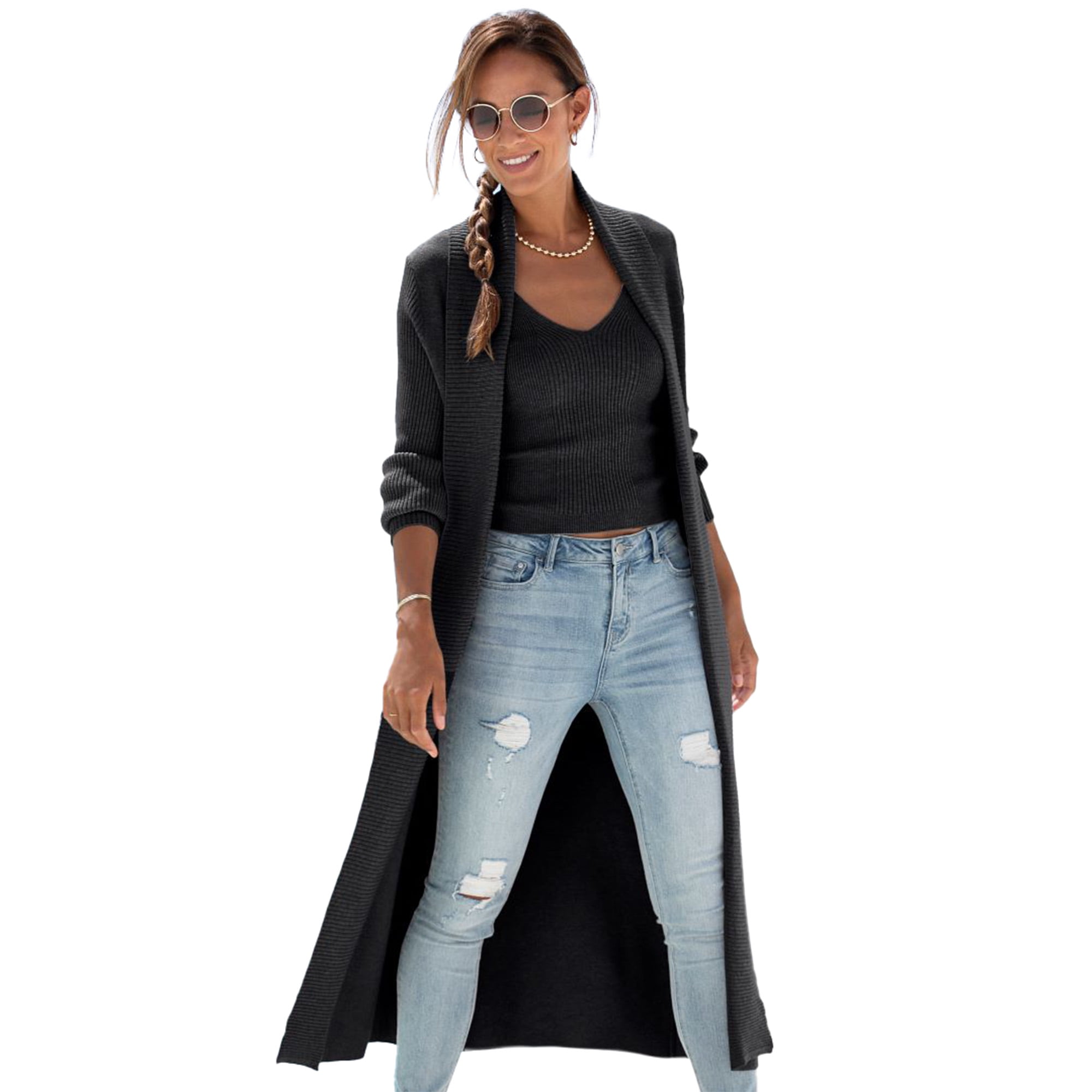 LASCANA Women's Long Knit Cardigan - Walmart.com