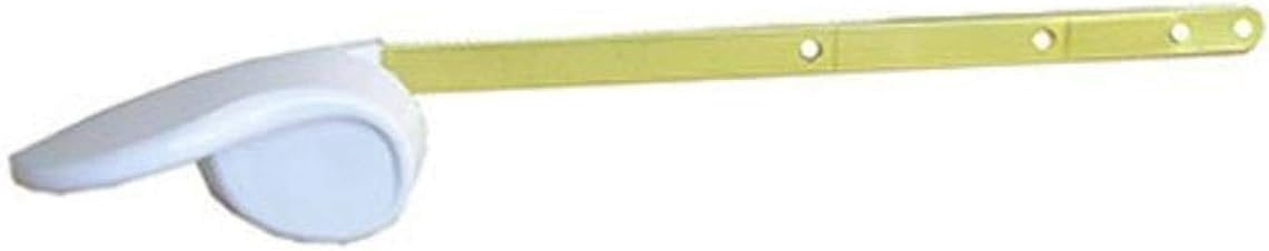 LASCO 04-1743 Toilet Flush Lever with White Plastic Handle and Brass ...