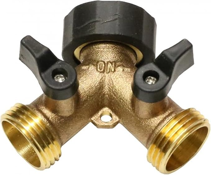 LASCO 15-4021 Garden Hose Wye, Brass, With Shut Off, Connect to Outside ...