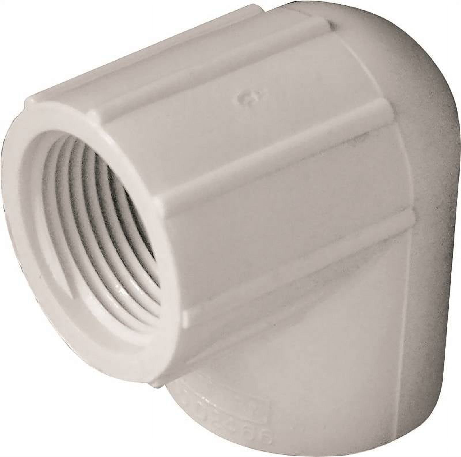 LASCO 407007BC Pipe Elbow, 3/4 in, Slip x FPT, 90 deg Angle, PVC, White ...