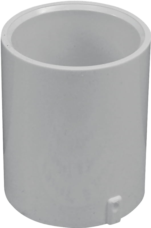 LASCO 429015BC Pipe Coupling, 1-1/2 in, Slip, PVC, White, SCH 40 ...