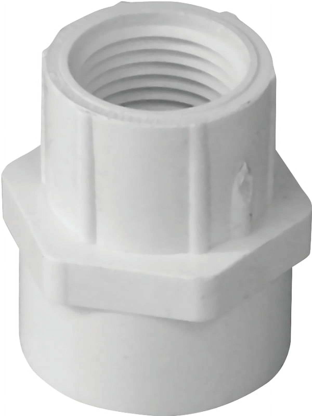 LASCO 435101BC Pipe Adapter 3 4 X 1 2 In Slip X FPT PVC White SCH