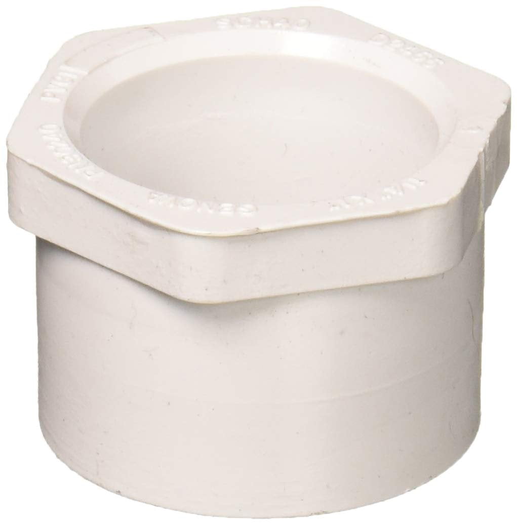LASCO 437168 Reducer Bushing, 1-1/4 x 1 in, Spigot x Slip, PVC, White ...