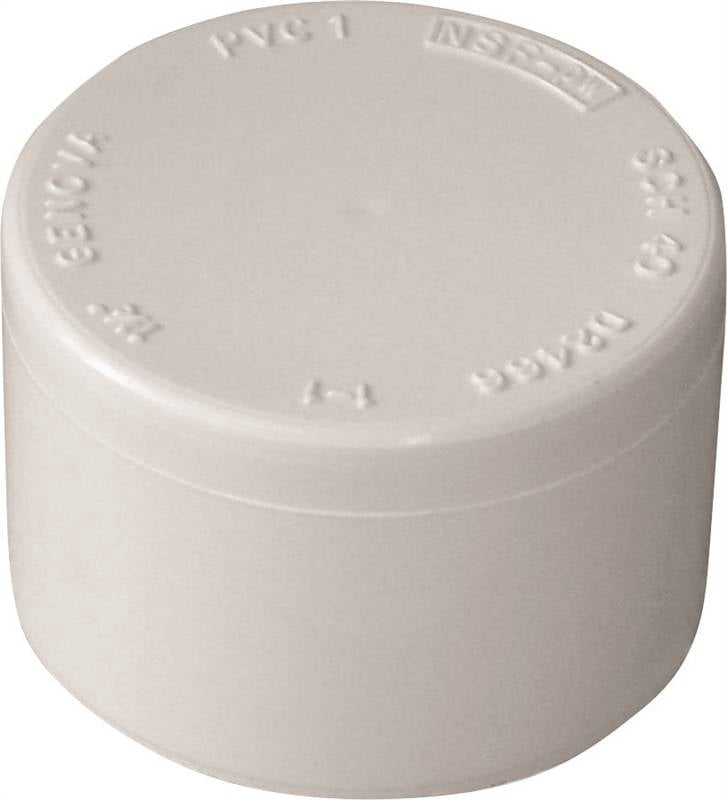 Lasco Fittings Inc Pipe Cap Slip Cap - PVC, White, SCH 40, 1/2 In ...