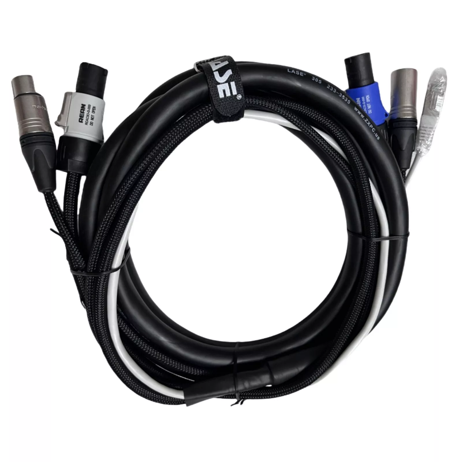 LASE 12 Ft TRIAMESE Power Audio Data Combo Cable for Line Array Powered ...