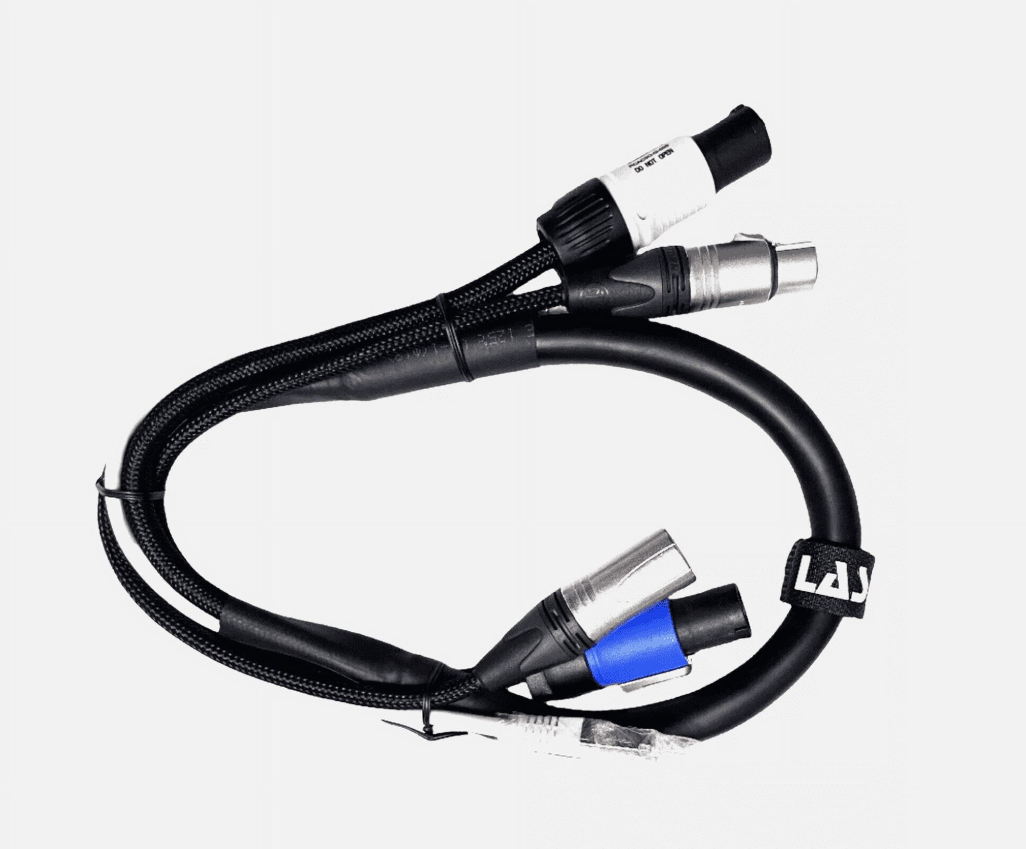 LASE 3 Ft TRIAMESE Power Audio & Data Combo Cable for Line Array ...