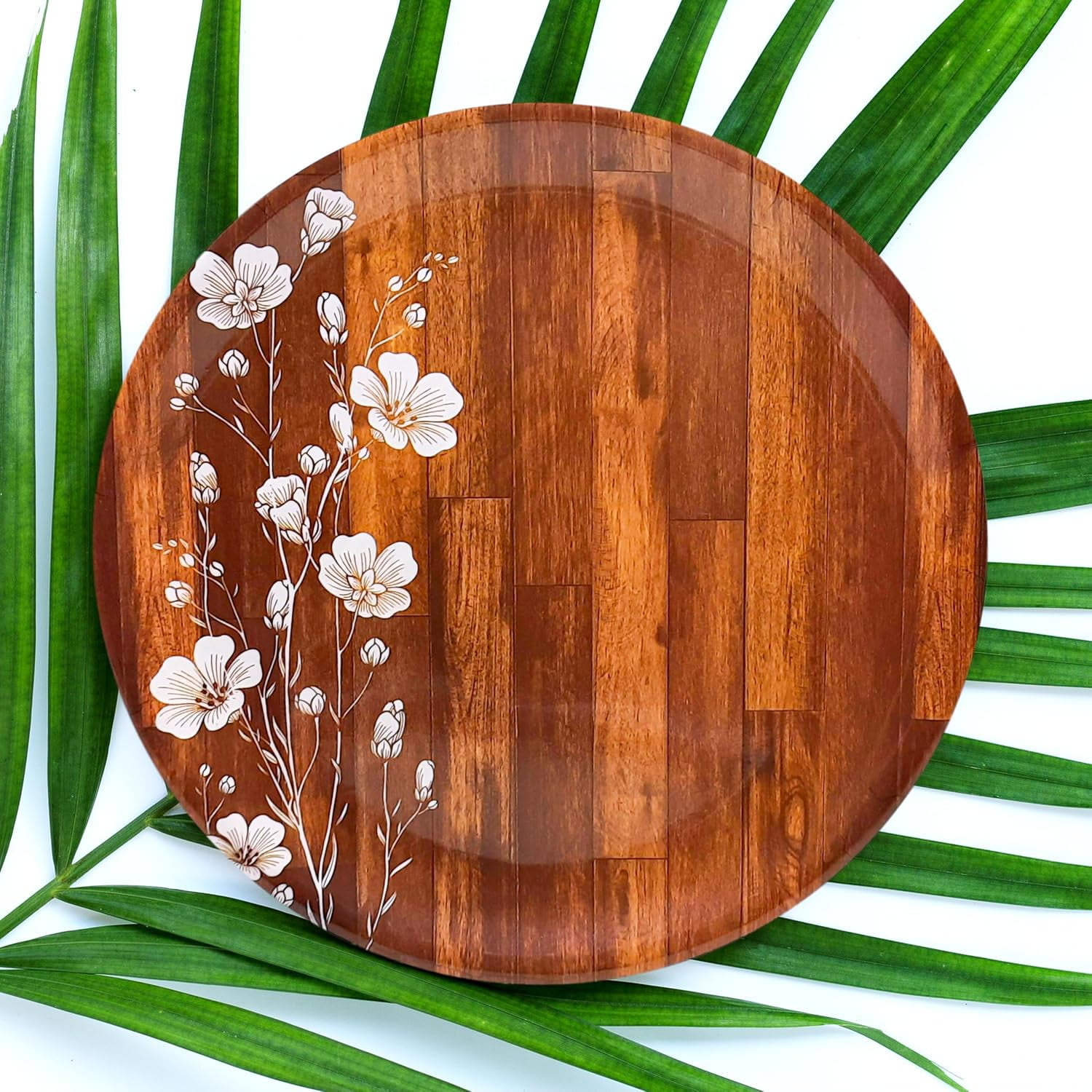 LASERBOT Eva Melamine Round Full Size Dinner Lunch Plates Pack of 6 11 ...