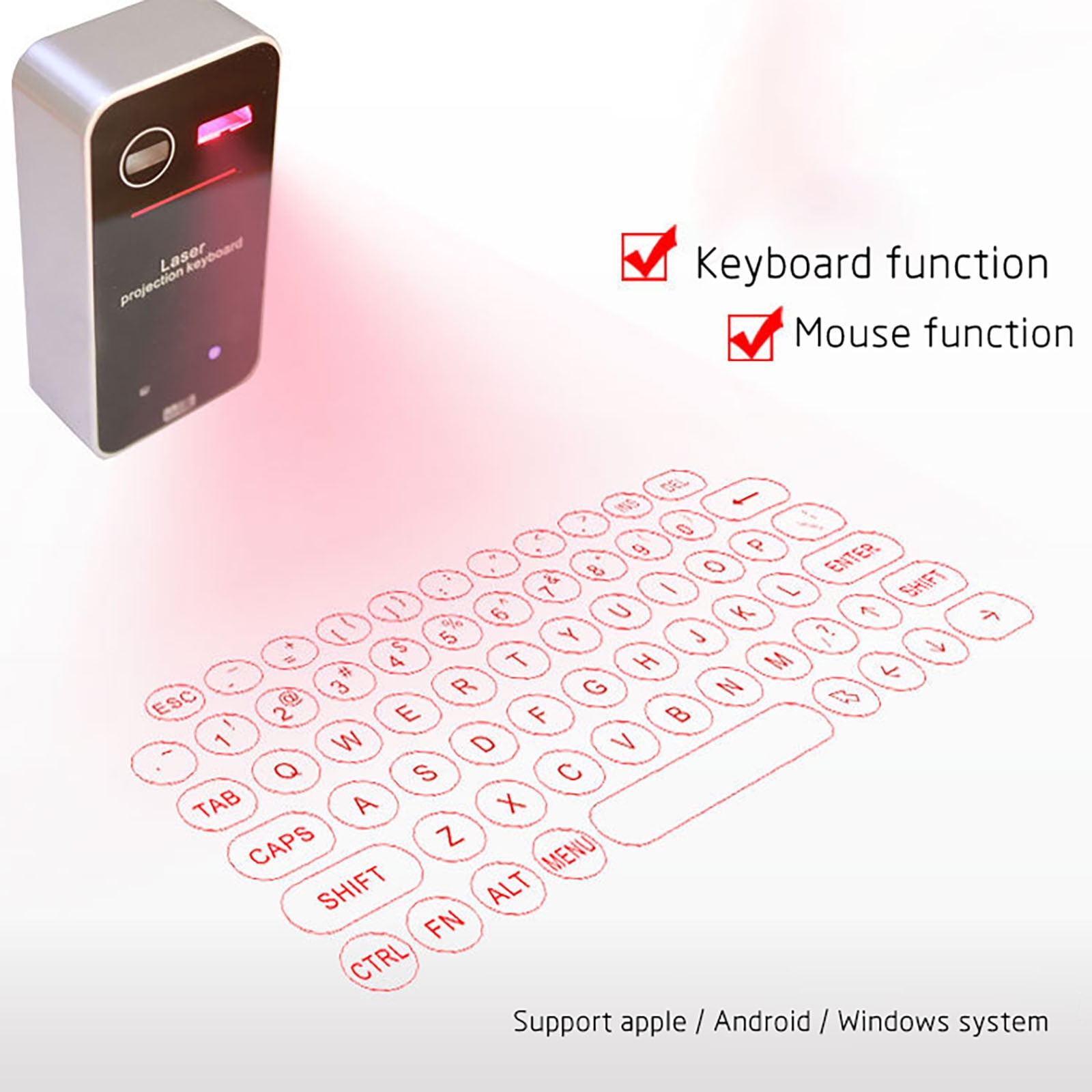 LASERs Mini Virtual Wireless Bluetooth Portable Projection Keyboard for ...
