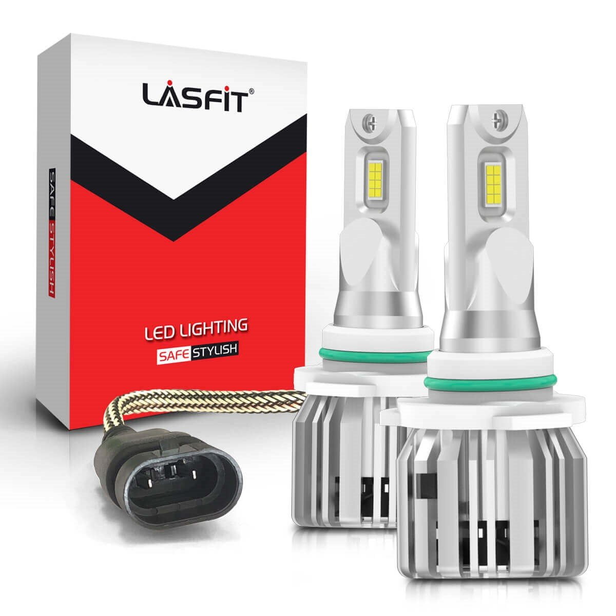 LASFIT 9006 HB4 LED Headlight Bulbs for Low Beam Fog light, Flip Chips 50W 5000LM 6000K White ...