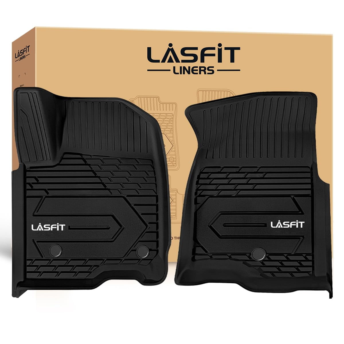 LASFIT Front Floor Mats 2019-2025 for Chevrolet Silverado/GMC Sierra ...