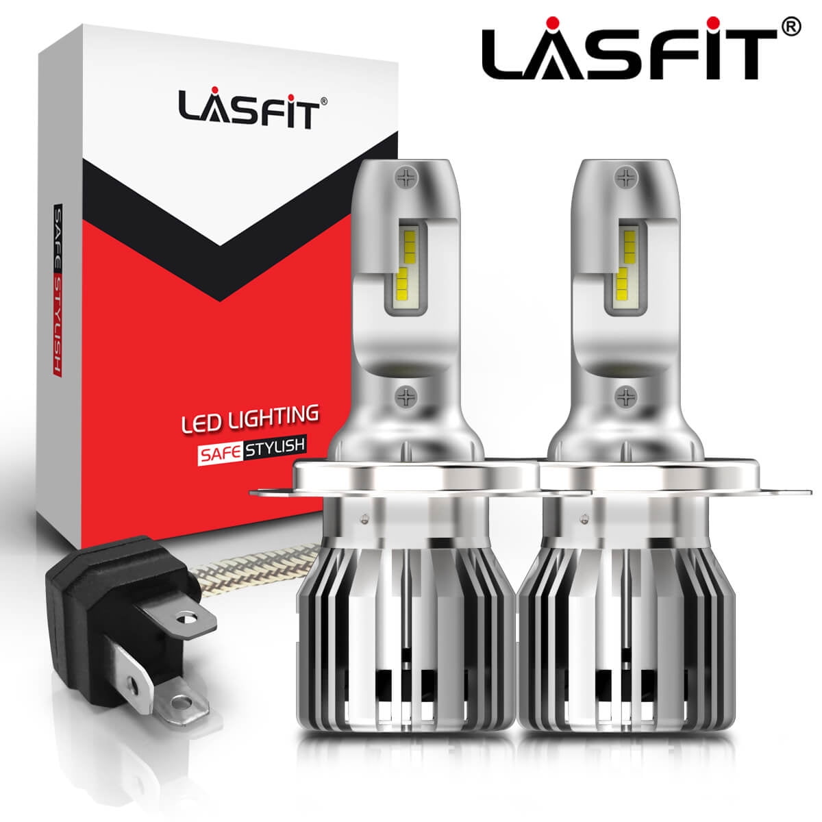 LASFIT H4 9003 LED Headlight Bulbs High Low Beam 50W 5000LM 6000K | 2 ...