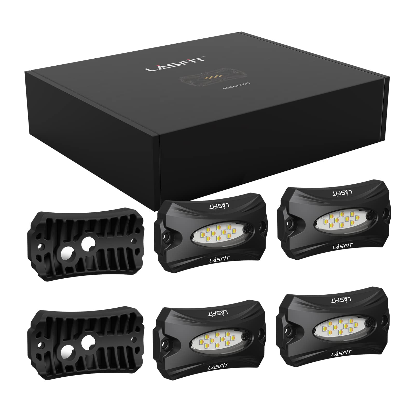 LASFIT Switchback Rock Lights YPF5 Amber & White Wheel Well Lights with ...