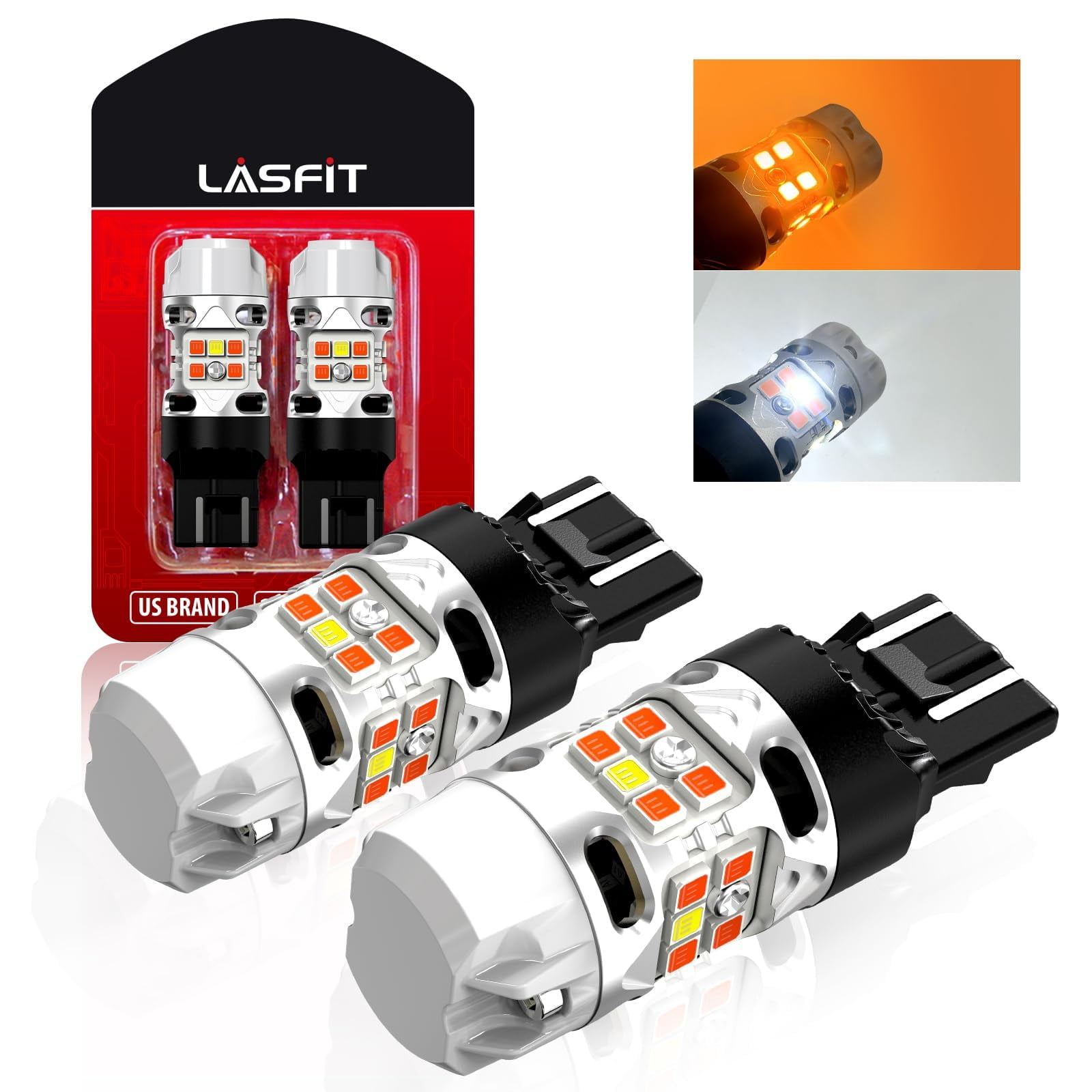 LASFIT T3 7443 7444 Switchback LED Bulb Front Turn Signal CANBUS Error ...