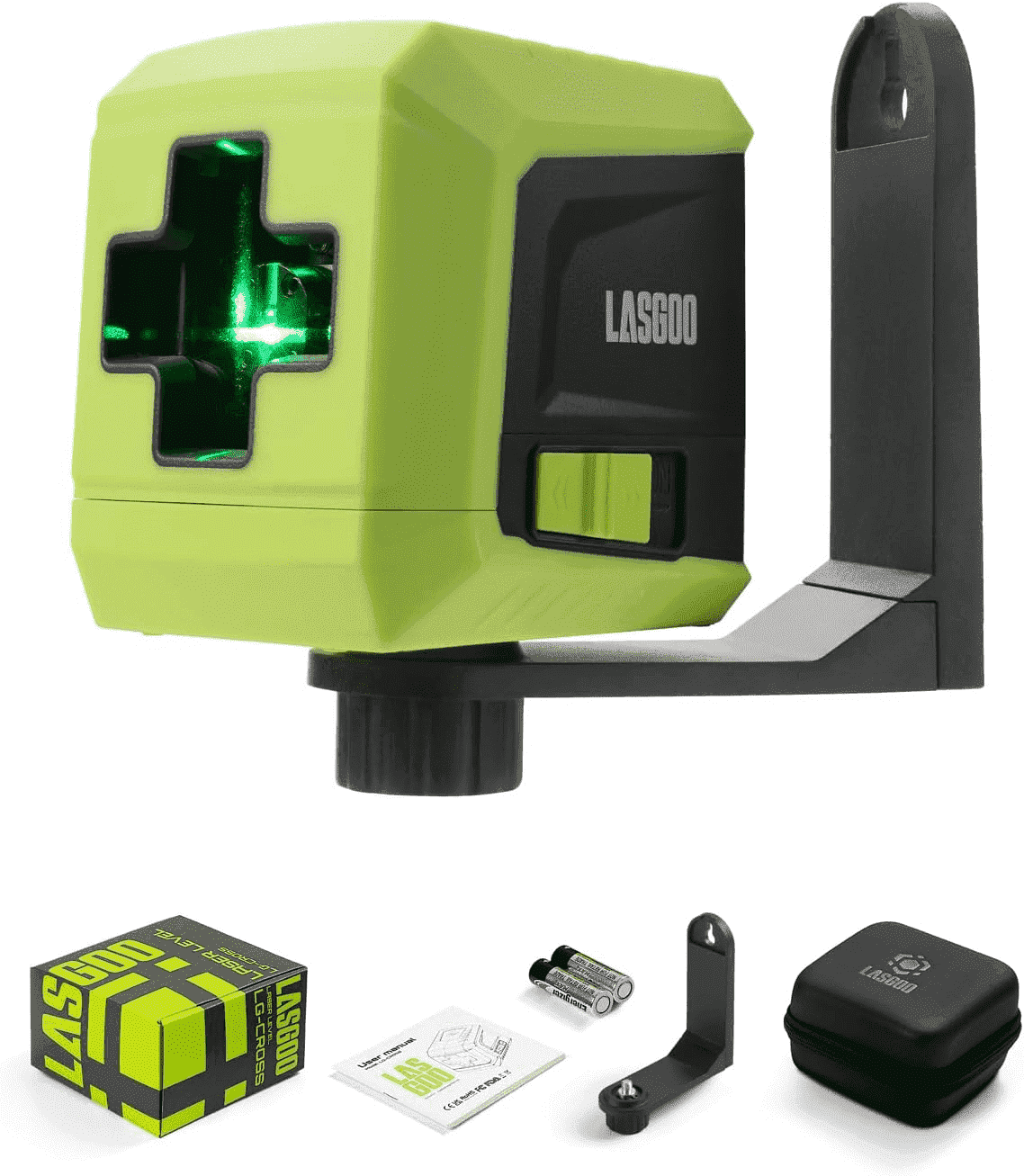 LASGOO Laser Level Cross Line Self-Leveling Green Beam with 360 ...