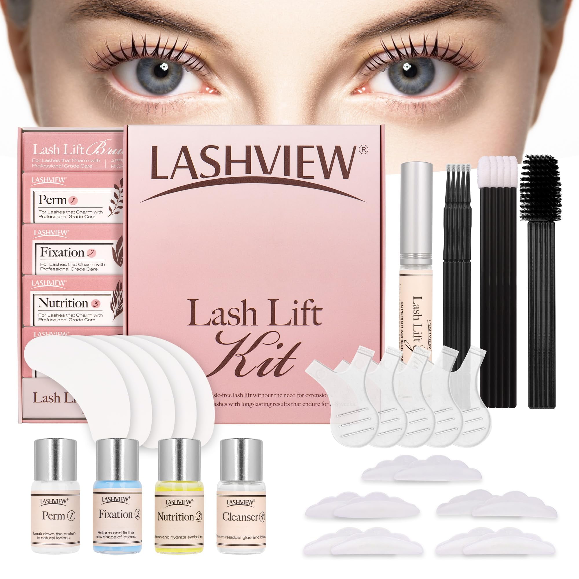 LASHVIEW Lash Lift Kit, IFF17 Eyelash Perm Kit, Professional Eyelash ...