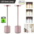 LASIEYO 2pcs Rechargeable Cordless Touch Control Table Lamp Bedside ...