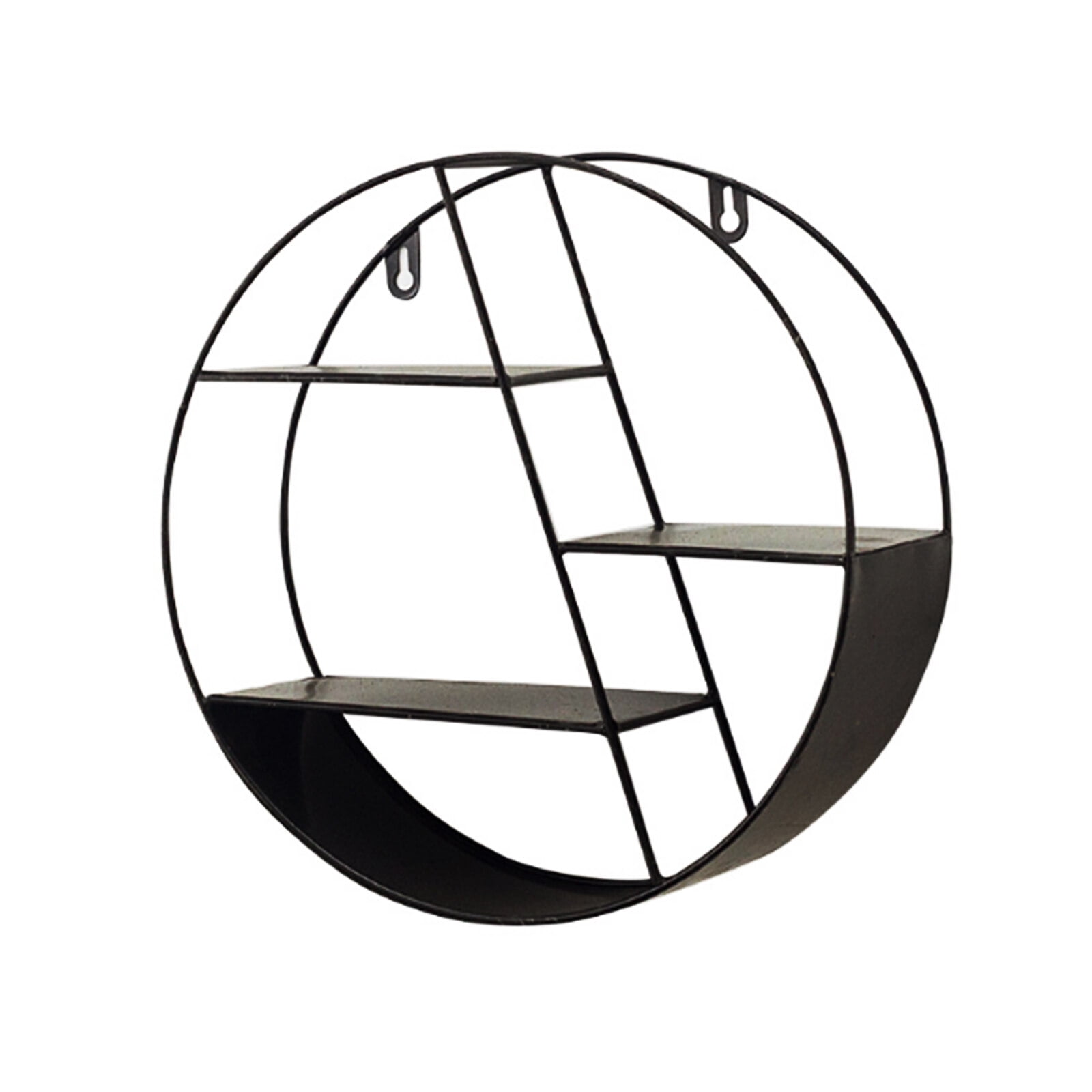 LASIEYO 3 Tier Round Wall Shelf Geometric Circle Metal Floating Shelves ...