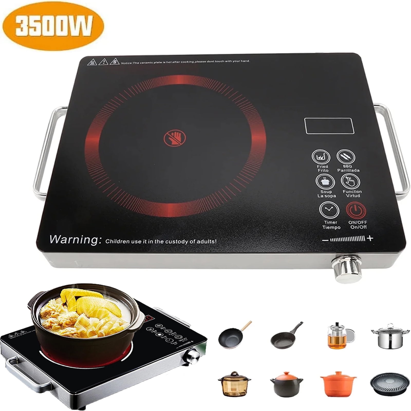 LASIEYO 3500W Hot Plate Electric Ceramic Stove Infrared Induction ...