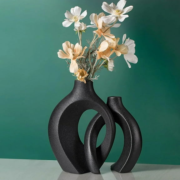 Boho Minimalist Small Ceramic Vase Set of 4 for Bedroom Living Room ...