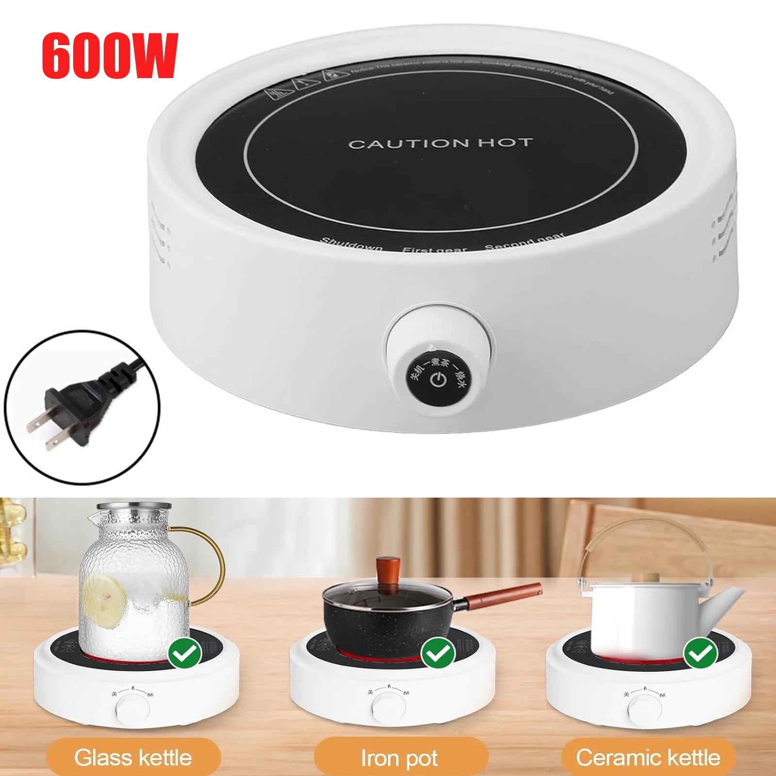 Small Hot Plate 600W Portable Electric Stove Kitchen Cooking Cooktop ...