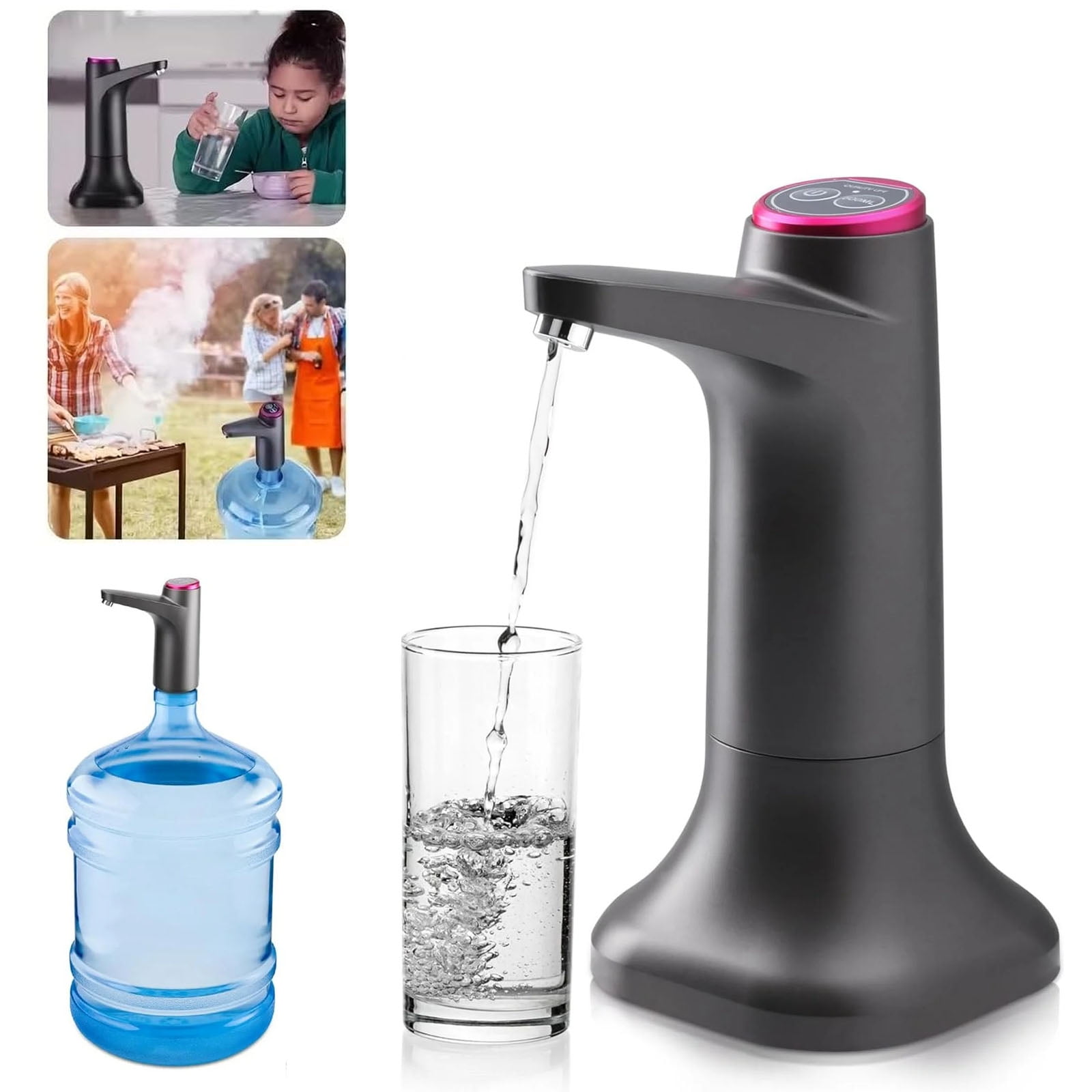 LASIEYO Portable Water Bottle Dispenser with Desktop Base Water Bottle ...