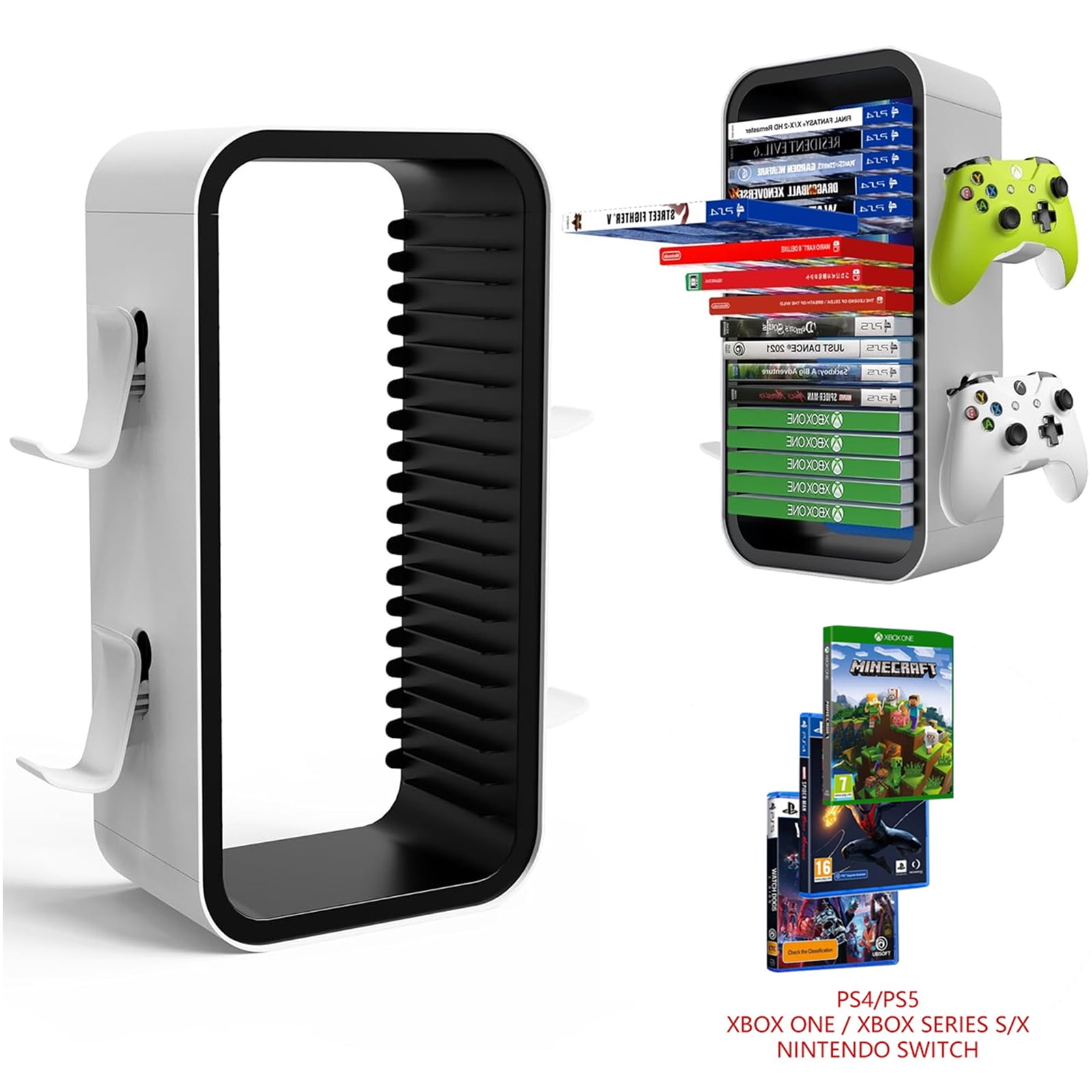 LASIEYO Video Game Storage Tower, Universal DVD Holder Shelf Rack Stand ...