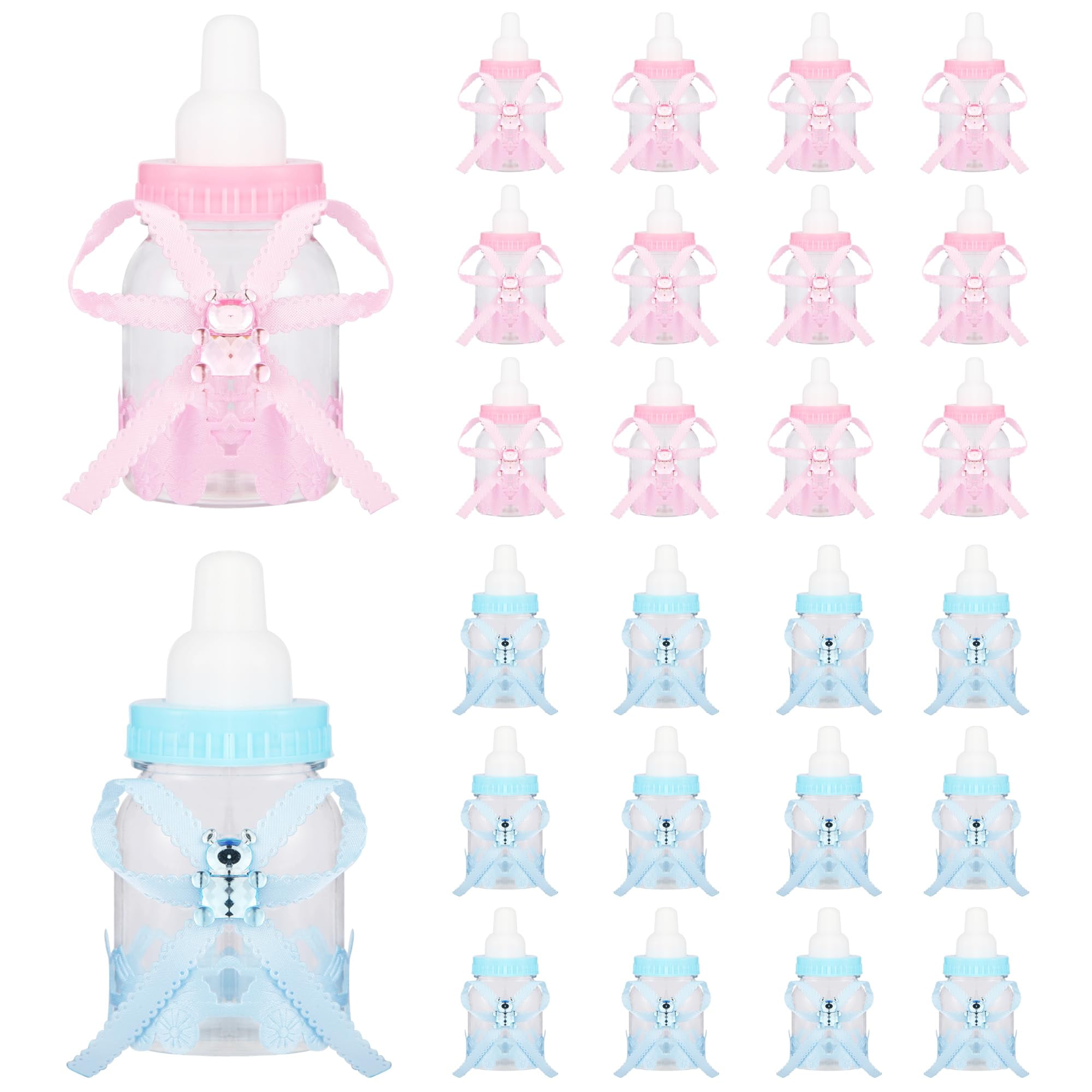 LASLU 24pcs Feeder Style Candy Bottle for Baby Shower Favors Fillable ...