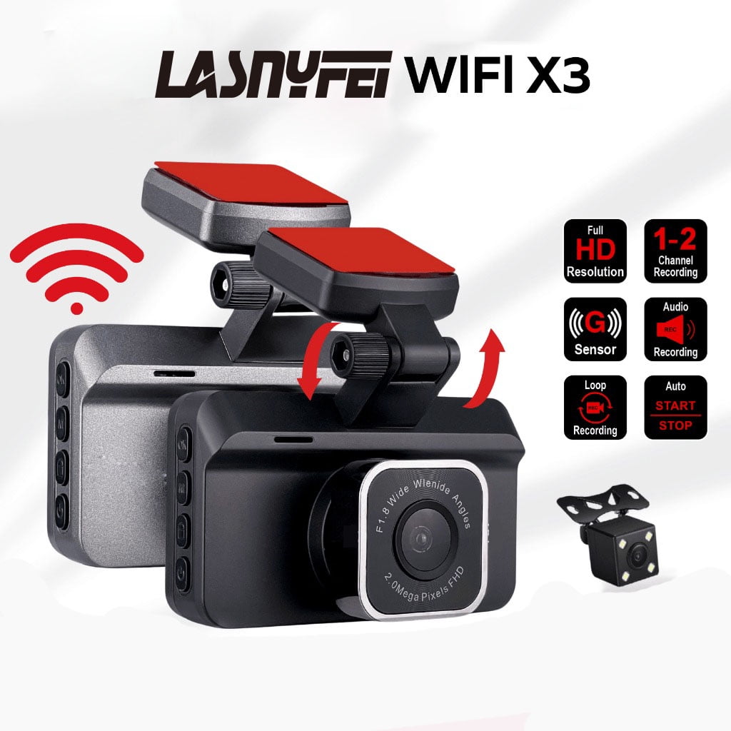 LASNYFEI X3 WIFI Dashcam Dual Channel Recording 1080P Full HD Car ...