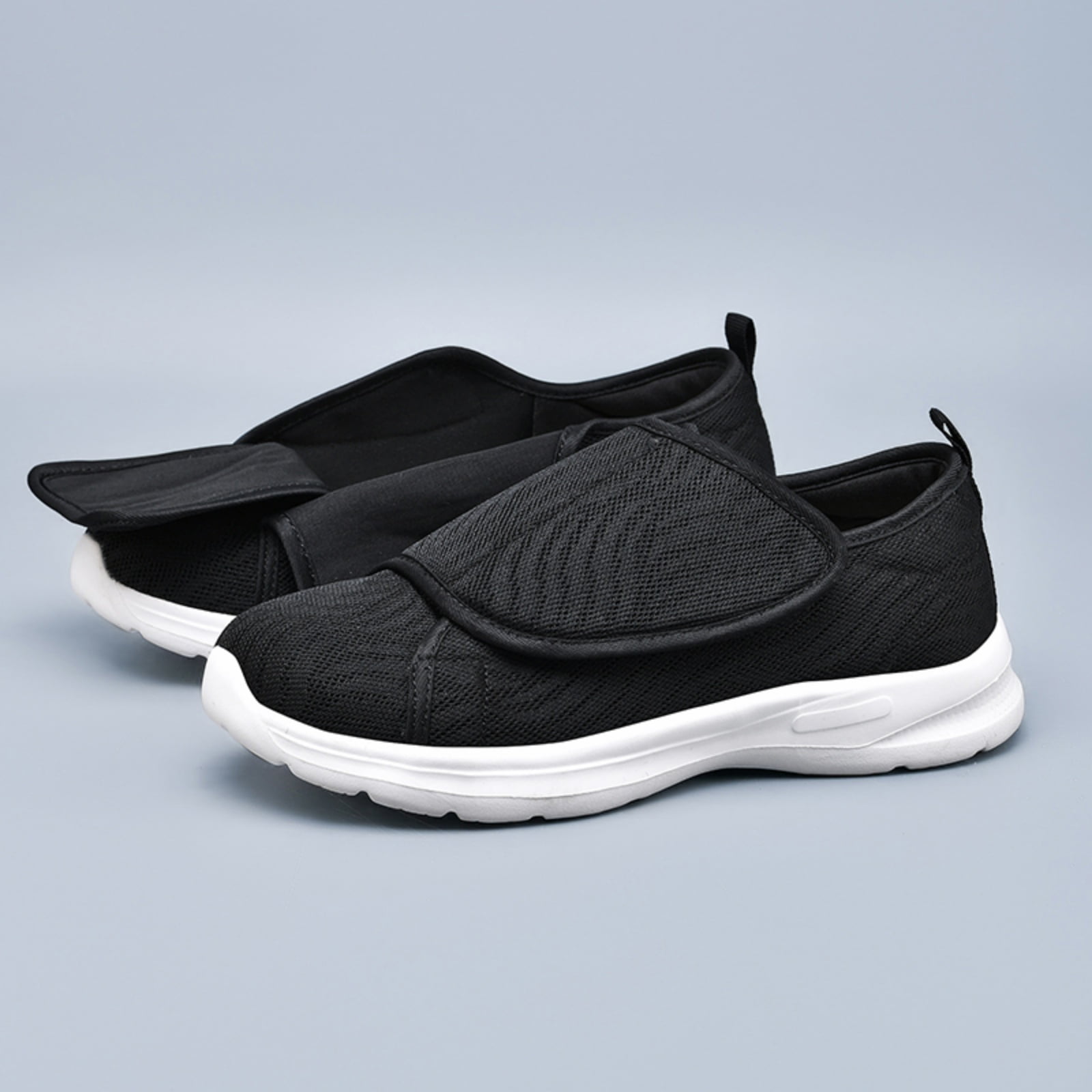 LASUDRAA Diabetic Adjustable Mens Shoes Lightweight Velcro Sneakers for ...