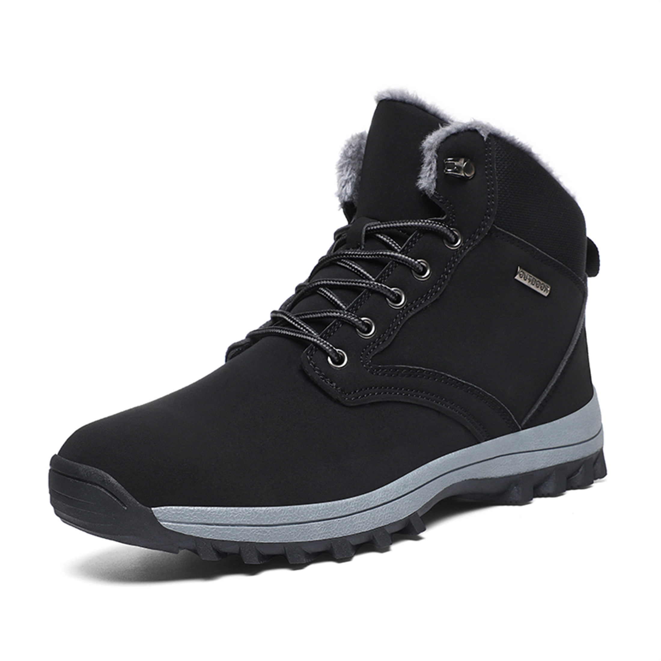 LASUDRAA Mens Snow Boots Winter Warm Waterproof Hiking Shoes Insulated ...
