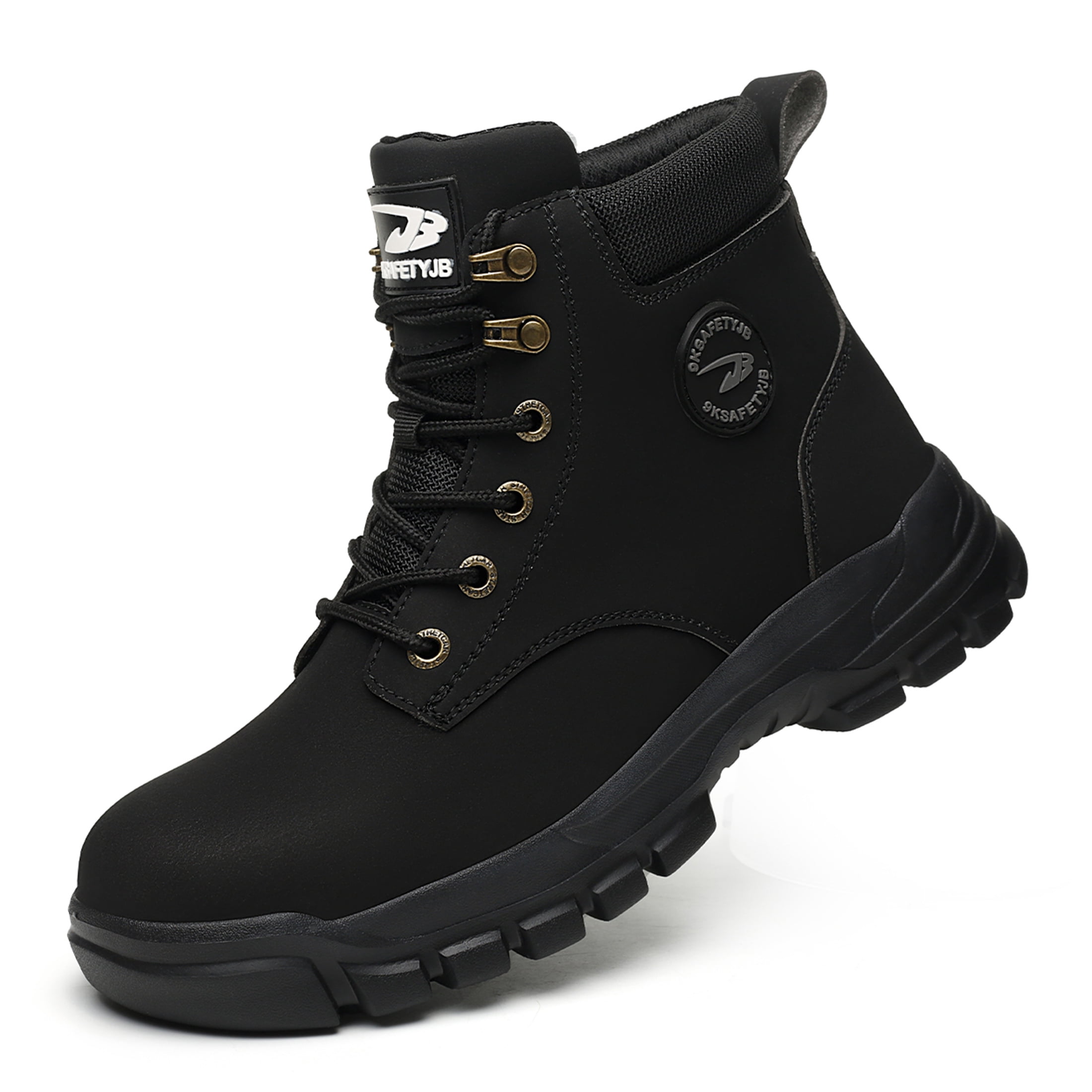 LASUDRAA Mens Steel Toe Safety Shoes, Puncture & Slip Resistant Work ...