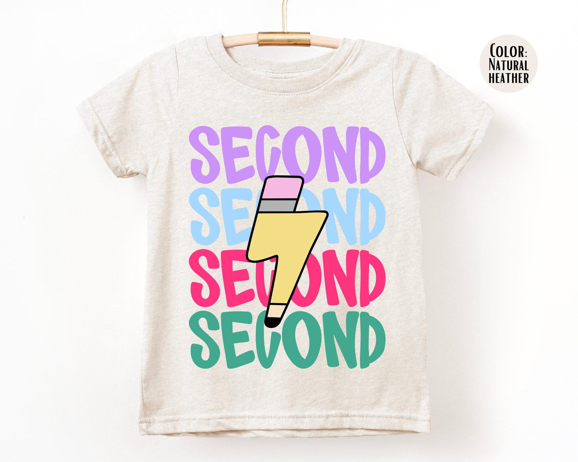 LAT Apparel Girls Retro Pencil Second Grade Shirt Back to School Tee ...