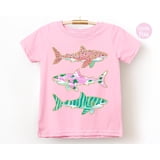 LAT Apparel Girls Shark Shirt Shark Week Shirts - Walmart.com