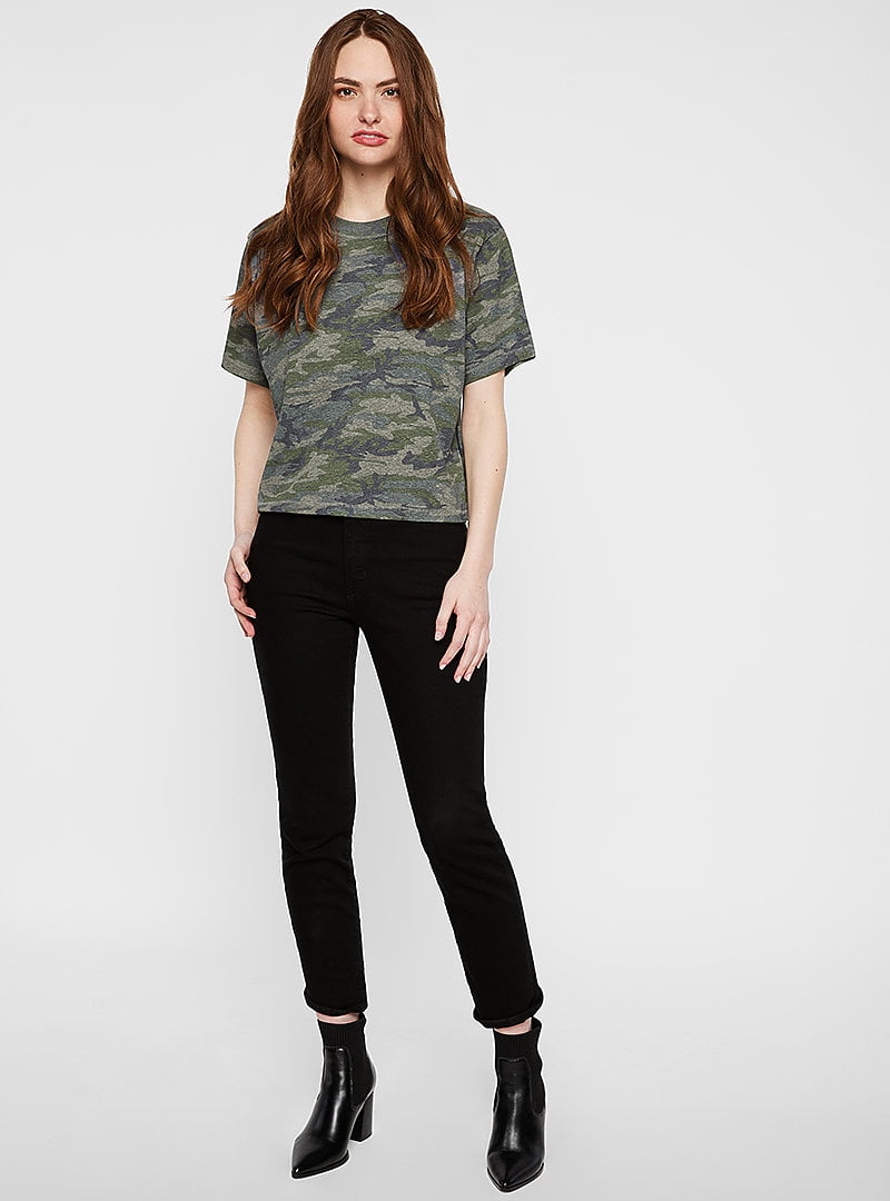 LAT B06838985 Women Boxy T-Shirt, Vintage Camo - Large - Walmart.com