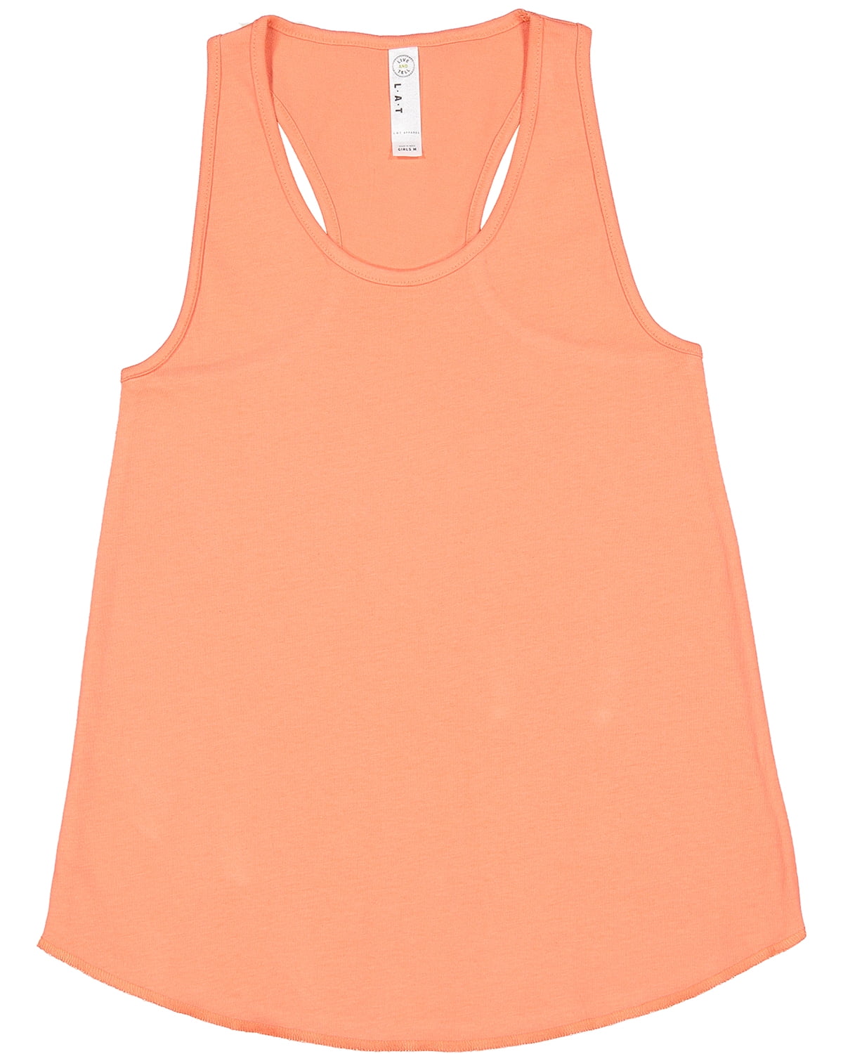 LAT LA2621 Girls' Relaxed Racerback Tank - PAPAYA - XS - Walmart.com