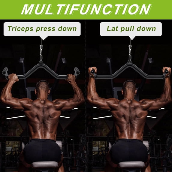 LAT Pull Down Bars Cable Machine Attachment, Rowing T-bar V-bar Set ...