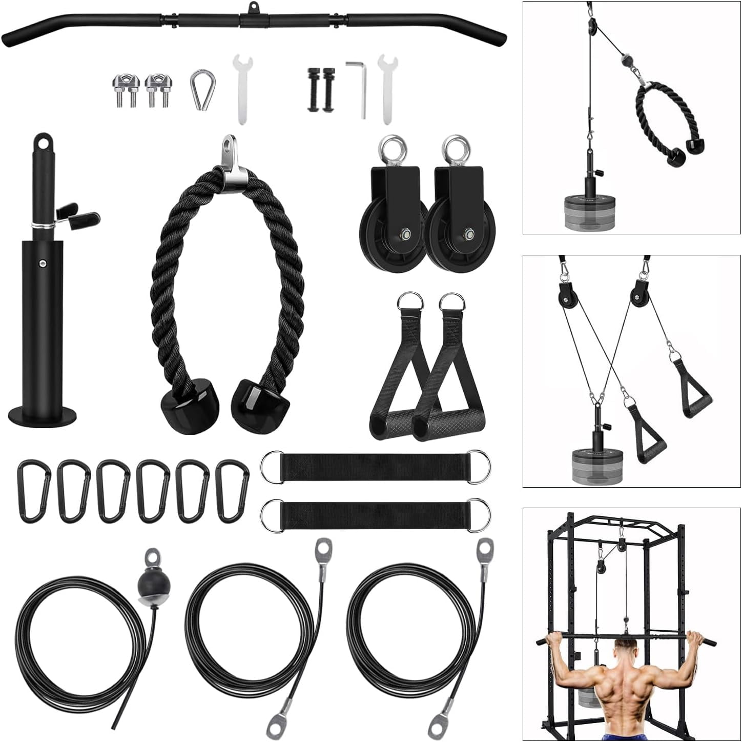 LAT Pull Down and Lift Weight Pulley System Cable Machine Pulley ...