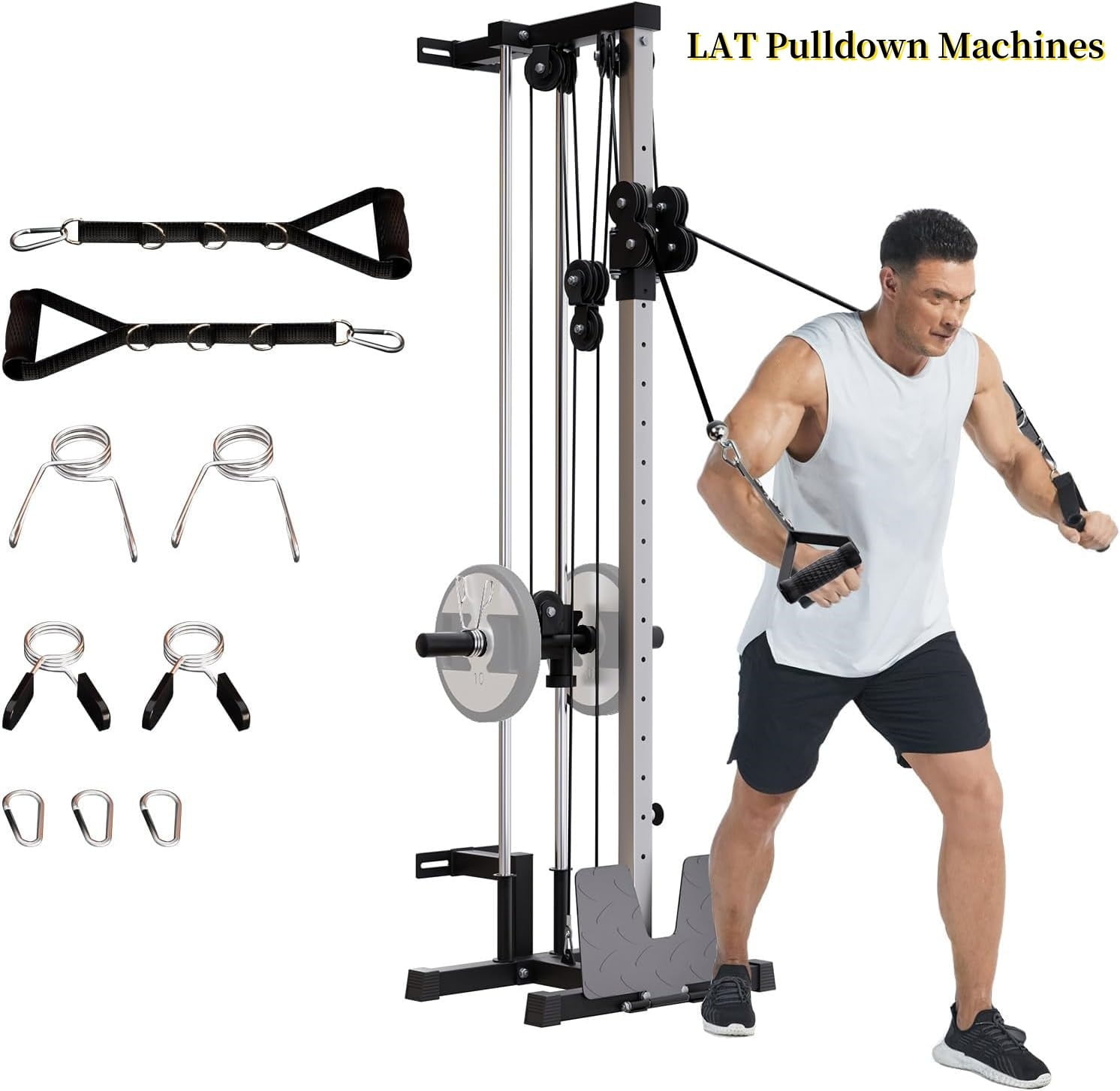 LAT Pulldown Machine LAT Cable Machine Pulley Station Workout Gym Wall ...