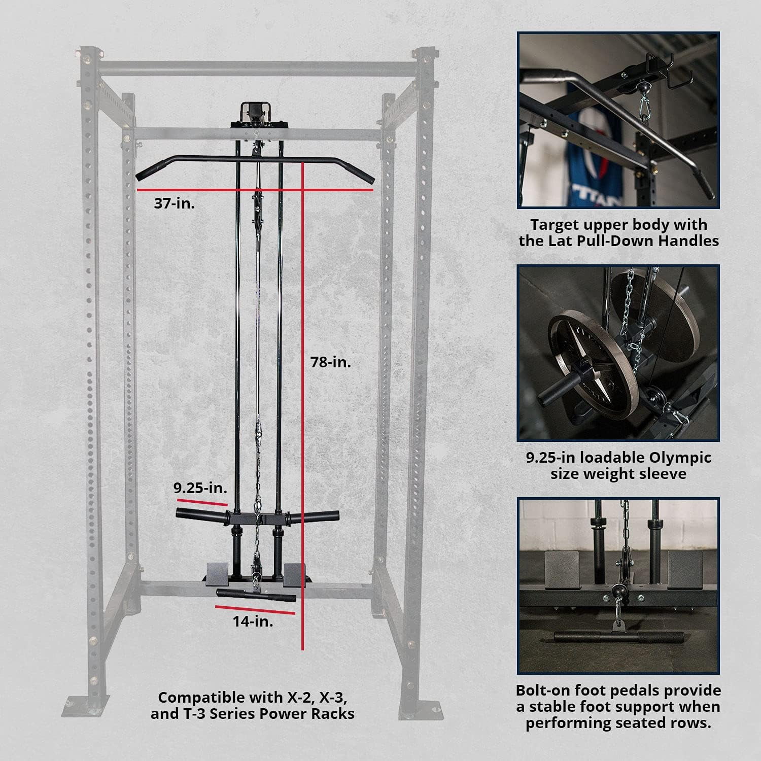 LAT Tower Attachment for Full Upper Body Workouts - Compatible with X-2 ...
