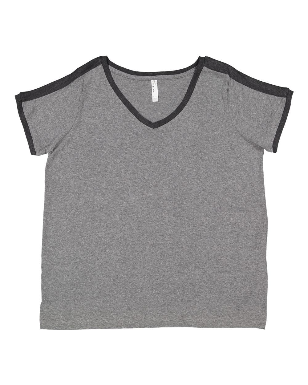LAT Women's Curvy Retro Ringer Premium Jersey V-Neck Tee Size up to 4 ...