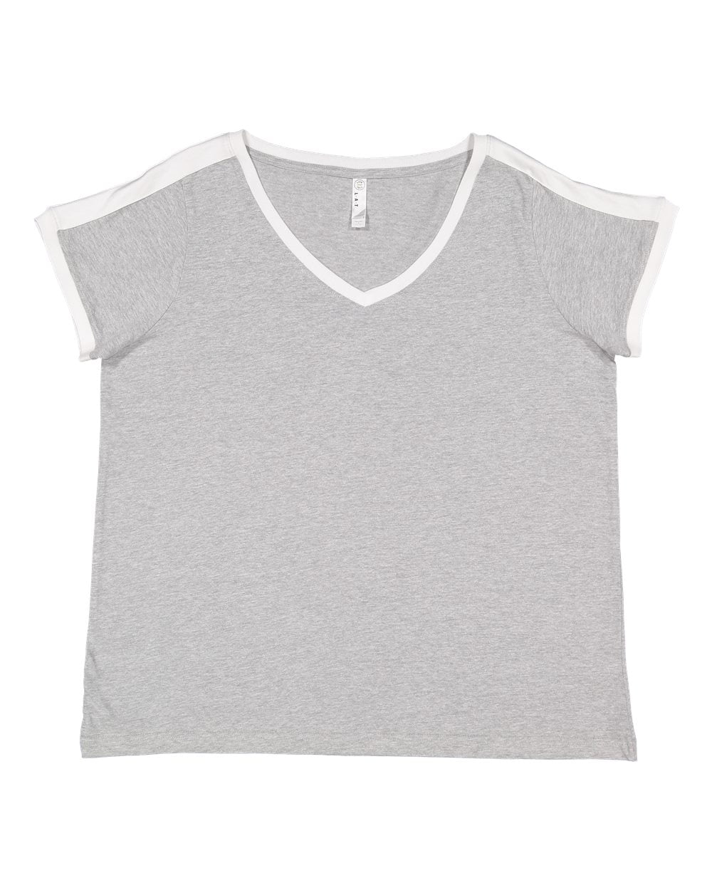 LAT Women's Curvy Retro Ringer Premium Jersey V-Neck Tee Size up to 4 ...