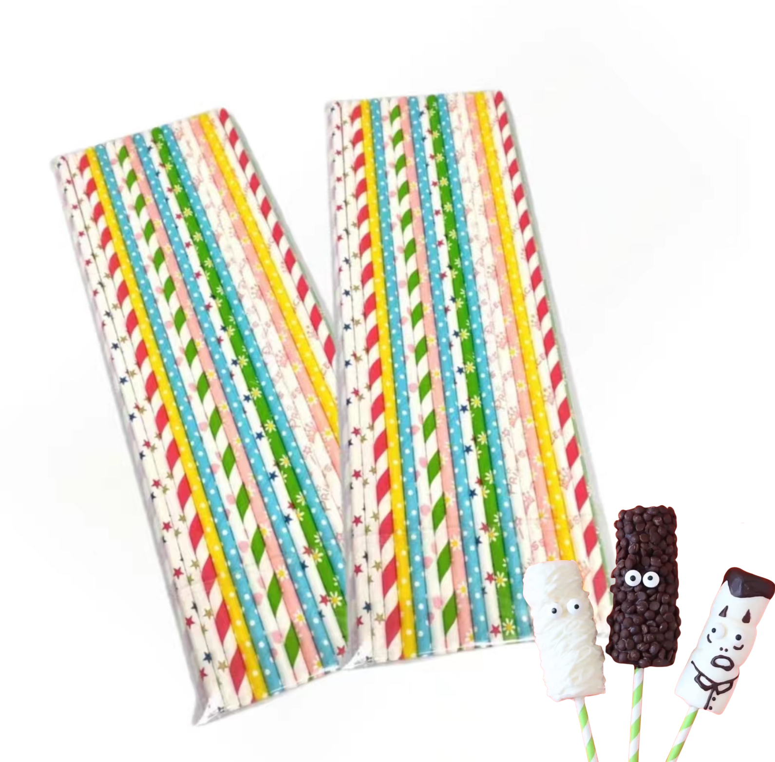 LATA 100 Pcs Easter Treat Sticks Cotton Candy Sticks Cotton Candy Cones ...